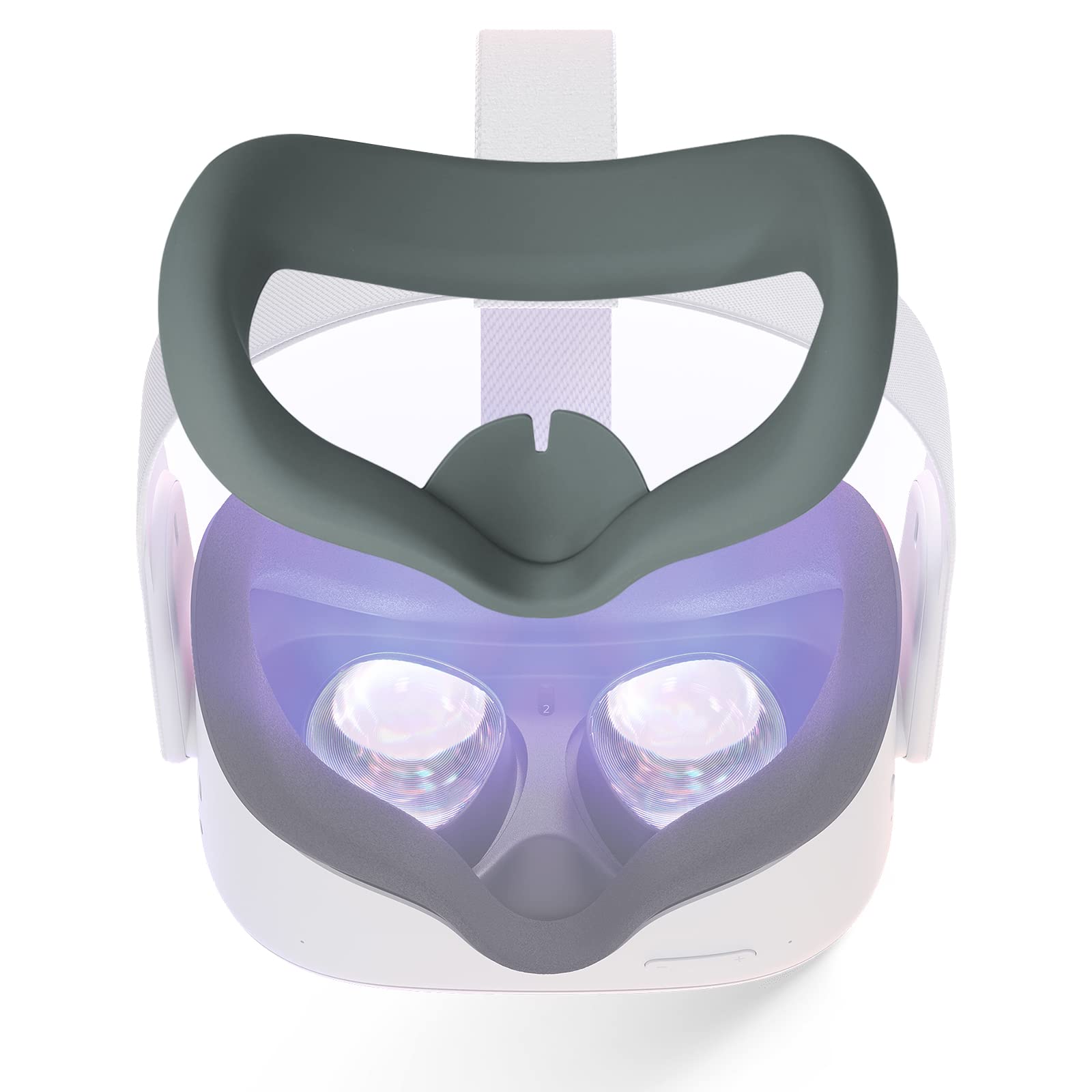Silicone Face Cover Compatible with Quest 2, Protect Skin & Sweatproof & Anti-Leakage Face Pad Compatible with Quest 2 (Grey)