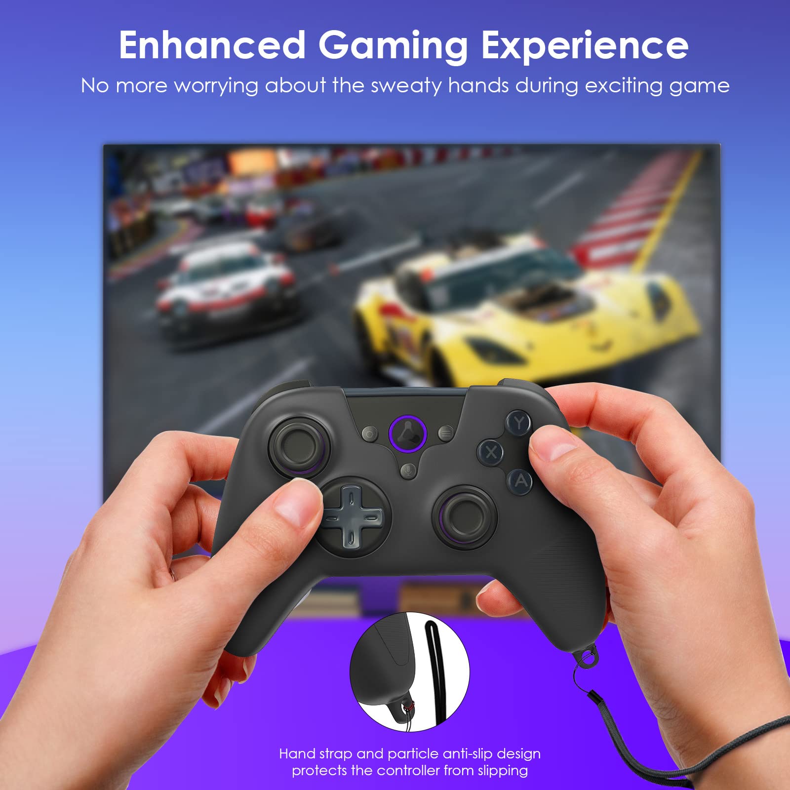 TiMOVO Silicone Cover Case for Luna Controller, Protective Skin Cover with 4 Thumb Grip Caps Dustproof Anti-Slip Anti-Scratch Handle Sleeve for Luna Game Controller, Black