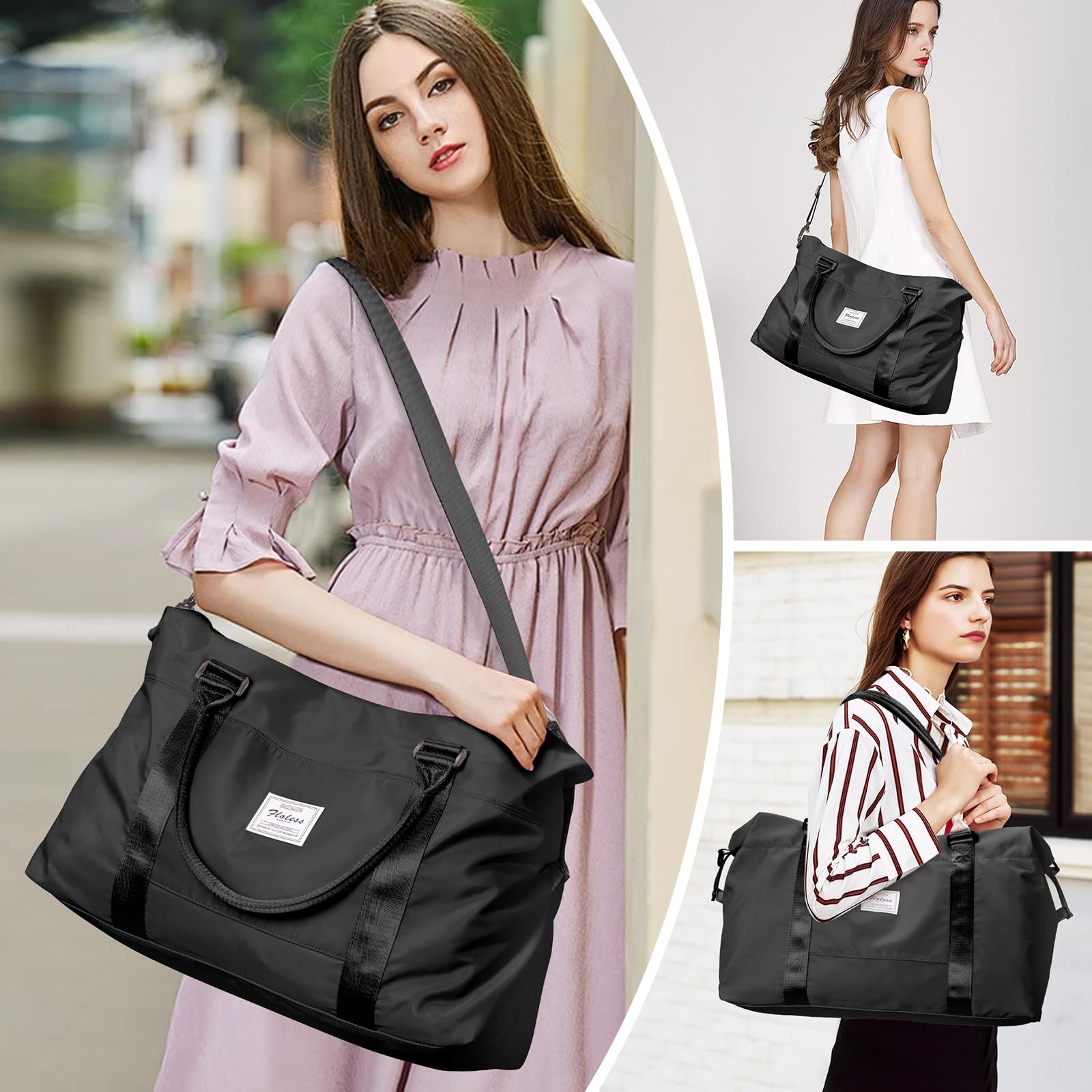 Travel Duffel Bag,Sports Tote Gym Bag,Shoulder Weekender Overnight Bag for Women