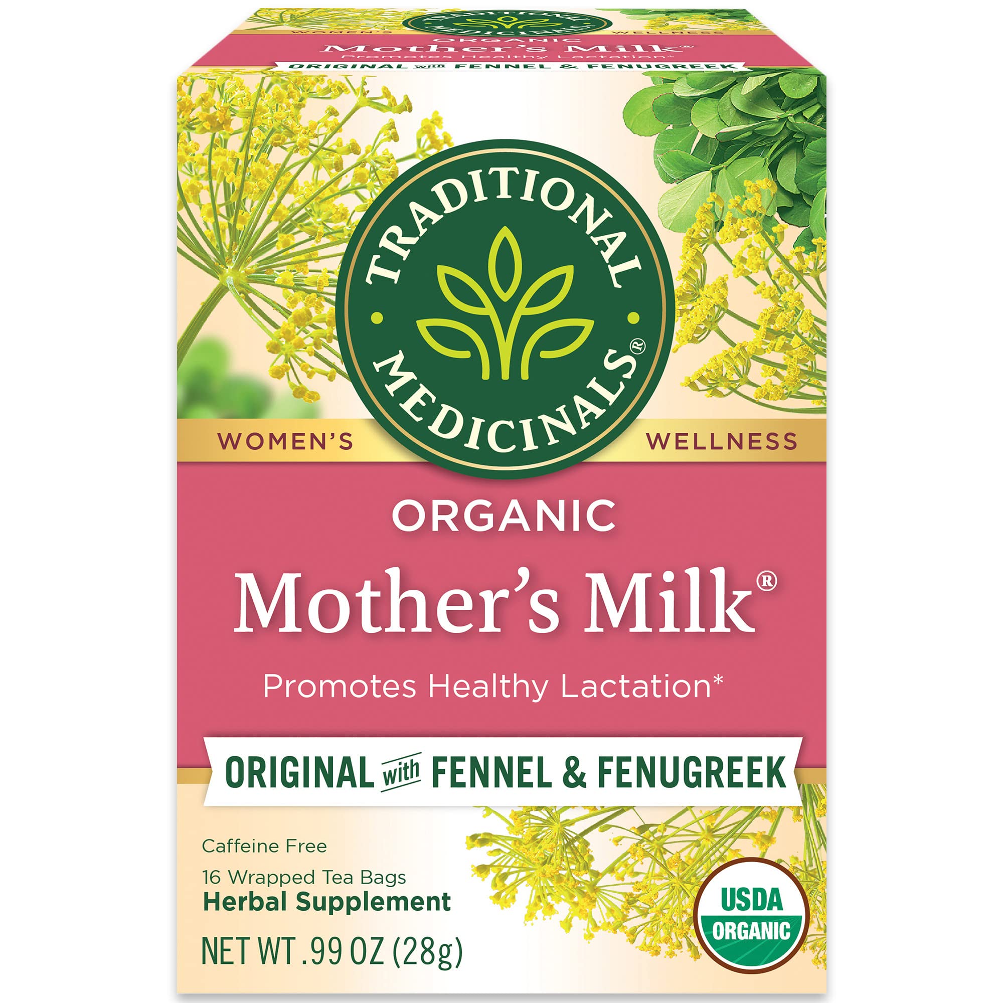 Traditional Medicinals Mother's Milk, Women's Tea, Organic, 16 CT (Pack - 3)