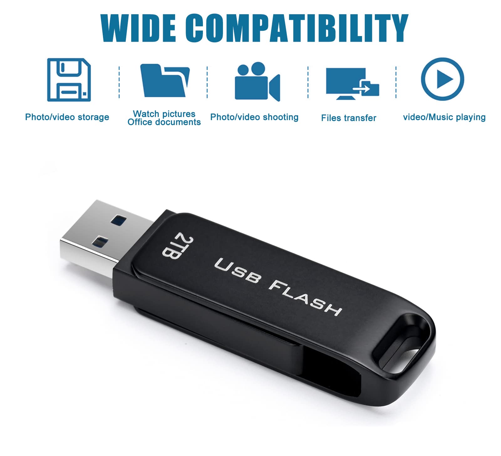 TOEYSO USB Flash Drive, Ultra High Speed Flash Drive,USB 3.0 Memory Stick, External Data Storage Thumb Drive with Rotated Design for Storing Photo/Video/Music/File (Black) (A92)