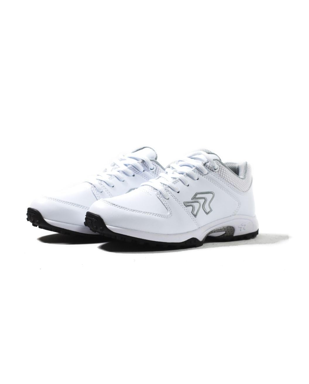Ringor Flite Softball Turf Shoes - Lightweight and Durable Softball Shoes for Women - White and Silver - Size 9