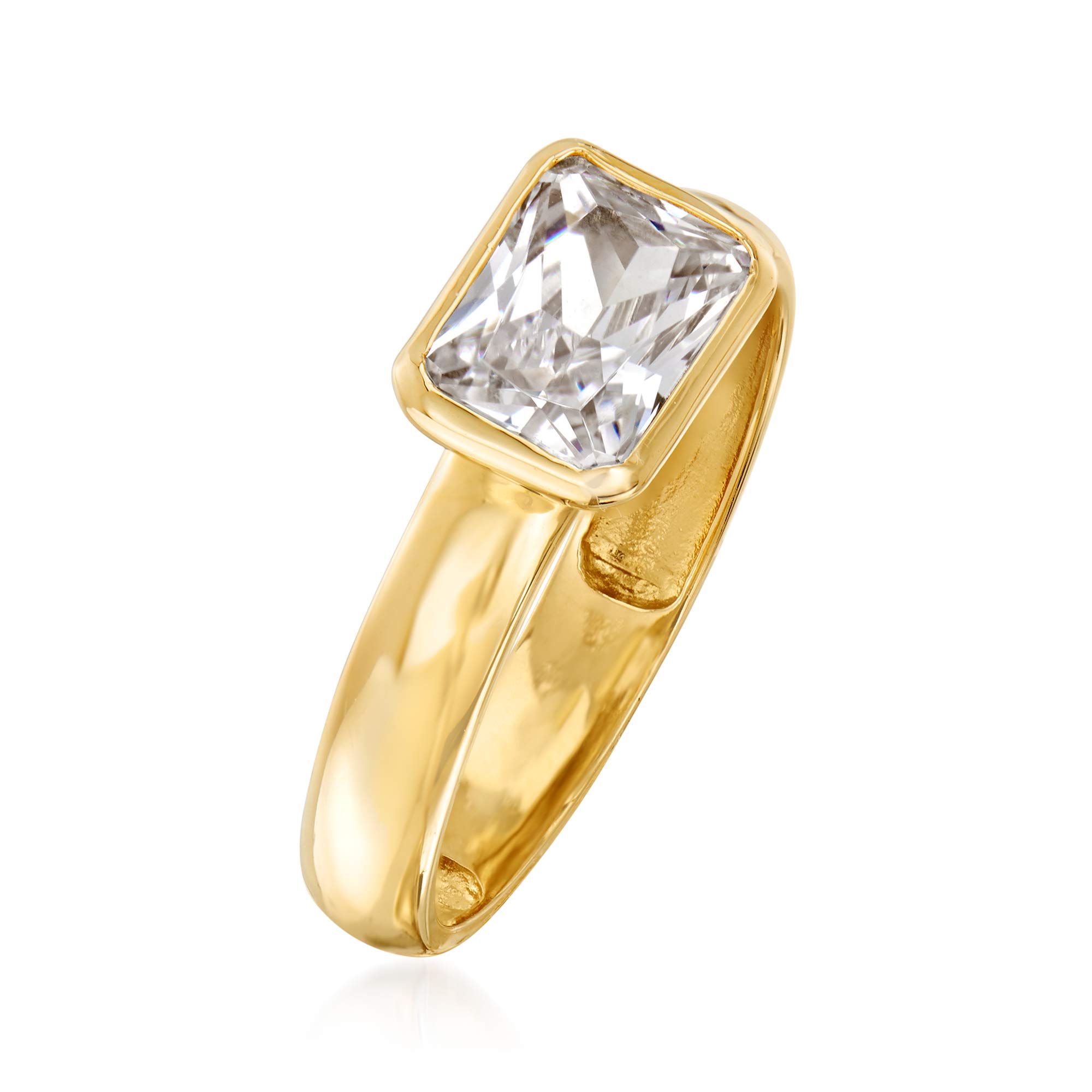 Ross-Simons 1.70 Carat CZ Ring in 14kt Yellow Gold. Size 7