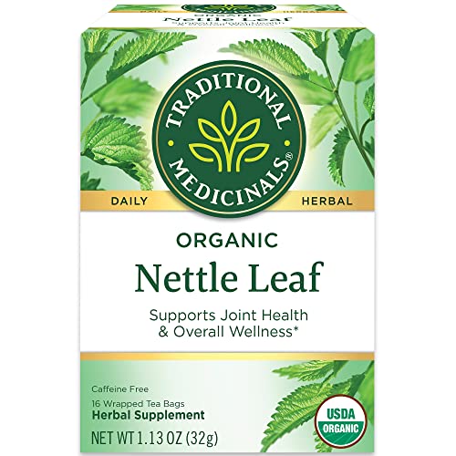 Traditional Medicinals Organic Nettle Leaf Herbal Tea, Supports Joint Health & Overall Wellness, (Pack of 2) - 32 Tea Bags Total