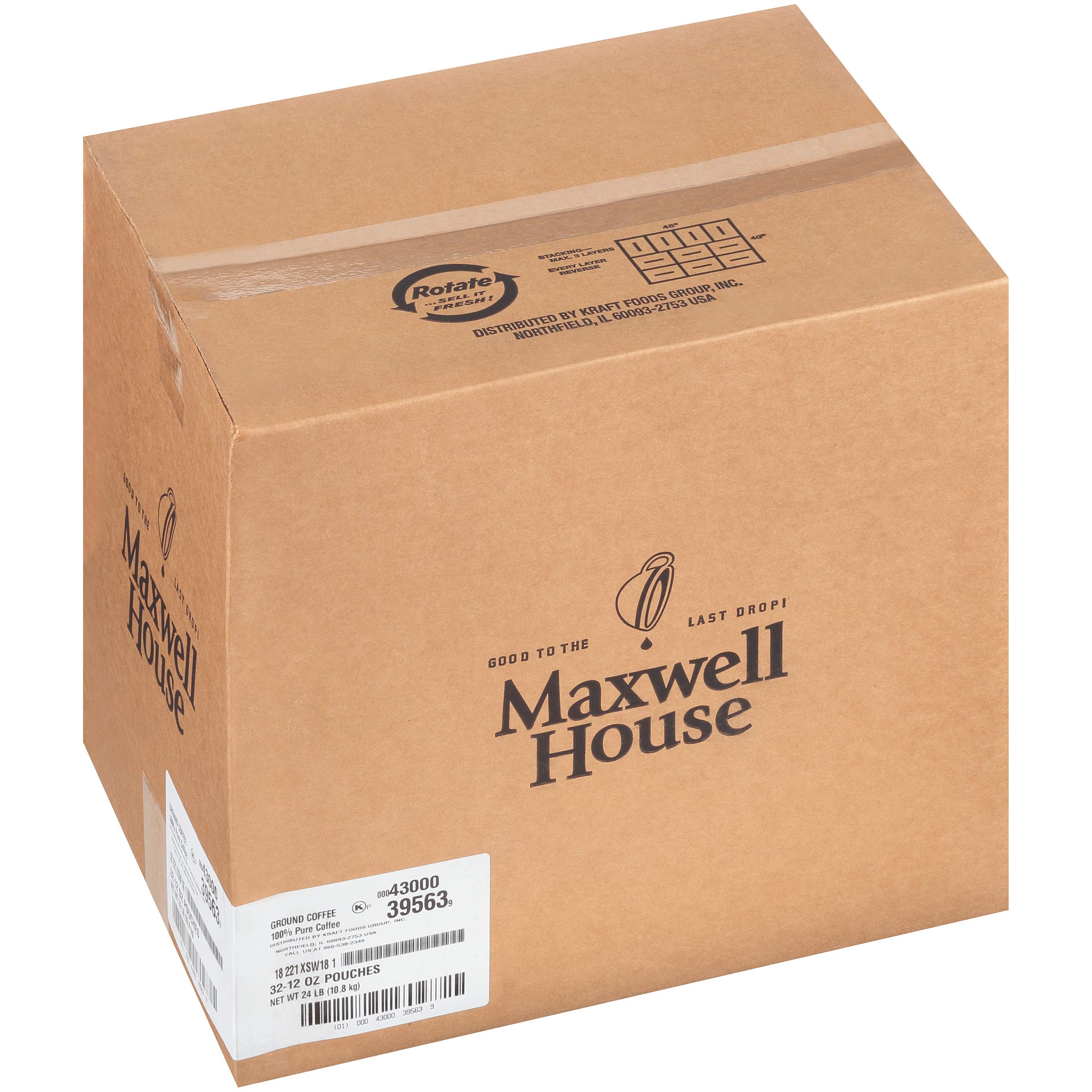 Maxwell House Regular Cafe Roast Coffee (12oz Jars, Pack of 32)