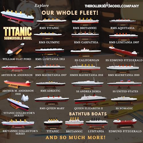 RMS Olympic Model - Highly Detailed Replica Historically Accurate No Assembly Required - 1 Foot in Length