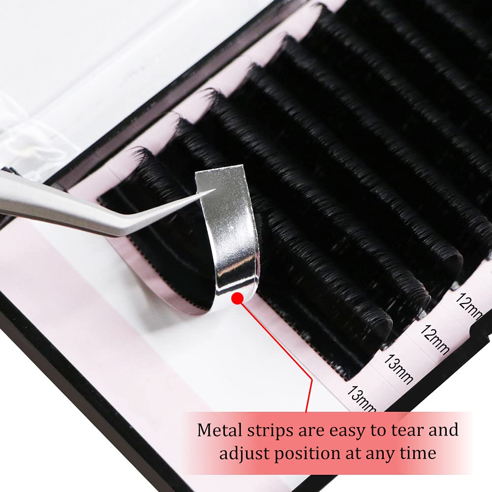 QUEWEL Eyelash Extensions 0.15mm C Curl Mix 8-15mm Supplies Matte Black Individual Eyelashes Salon Use|0.03/0.05/0.07/0.10/0.15/0.20mm C/D Single 8-18mm Mix 8-15mm/10-15mm|(0.15 C Mix8-15mm)