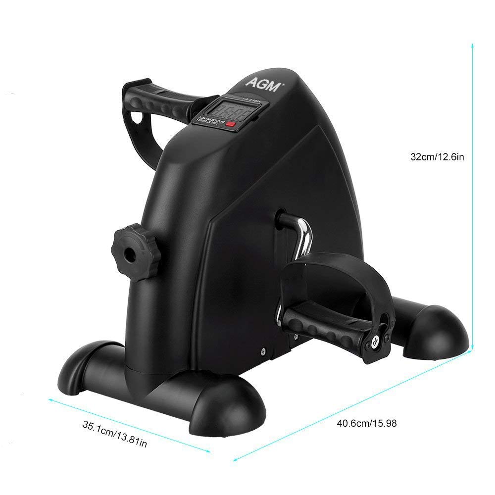 Mini Exercise Bike Pedal Exerciser Portable Cycle Arm and Leg Exerciser with LCD Display