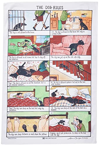 Samuel Lamont The Dog Rules Cotton Tea Towel made in United Kingdom
