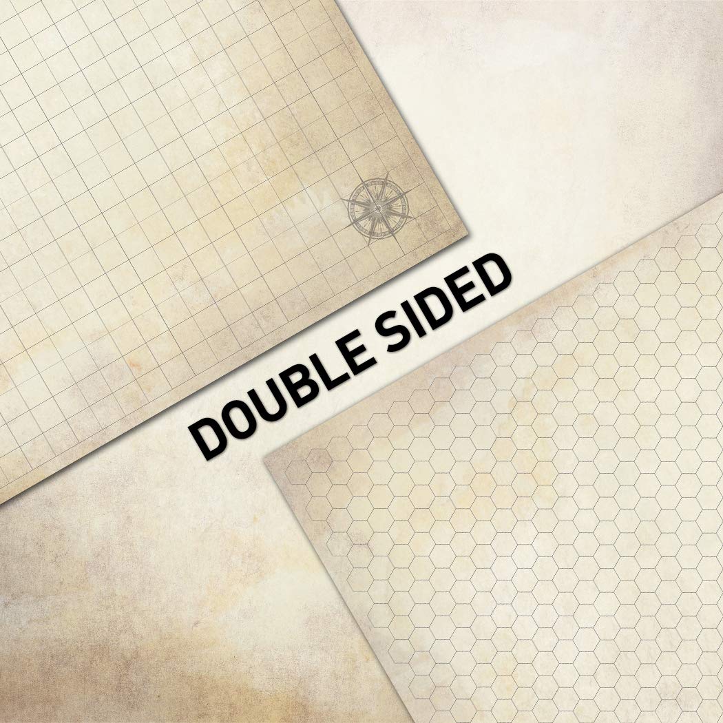 Melee Mats DND Map Starter Kit for Dungeons & Dragons Game - 23β x 27" Double Sided, Wet/Dry Erase Battle Terrain Grid - Ultimate Tabletop Board Gaming Experience with Accessories
