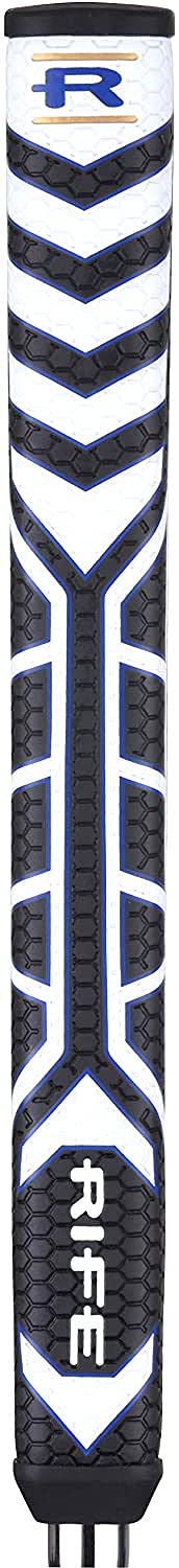 Rife Golf Right Handed Silver Two Bar Mallet Putter Patented Roll Groove Technology with Adjustable Weight System. Center Shaft Makes It Perfect for Lining up Your Putts (Right, 36)