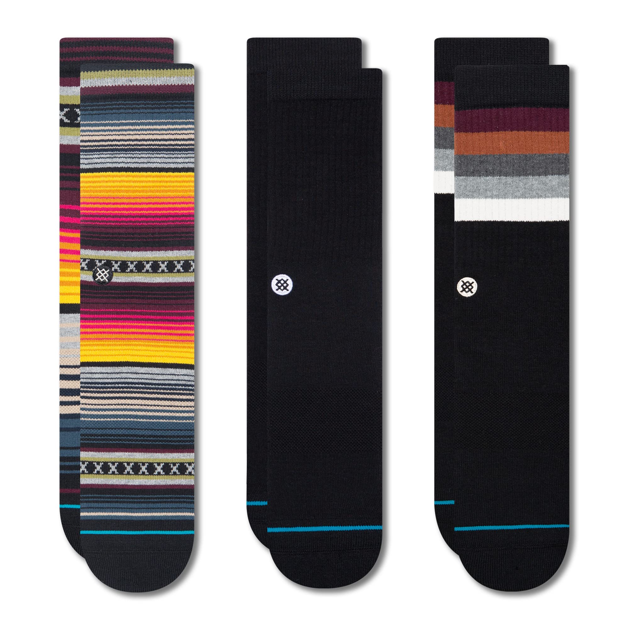 Stance Roman Crew 3 Pack Crew Socks (Large, Multi)