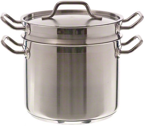 Update International 16 Qt Induction Ready Stainless Steel Double Boiler w/Cover
