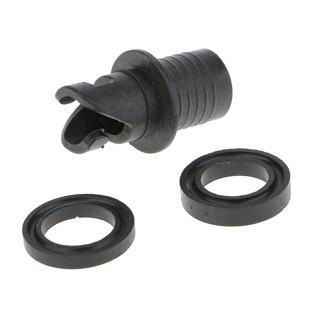 MonkeyJack 2pcs Air Pump Hose Valve Adapter for Kayak Inflatable Boat/Raft in Black