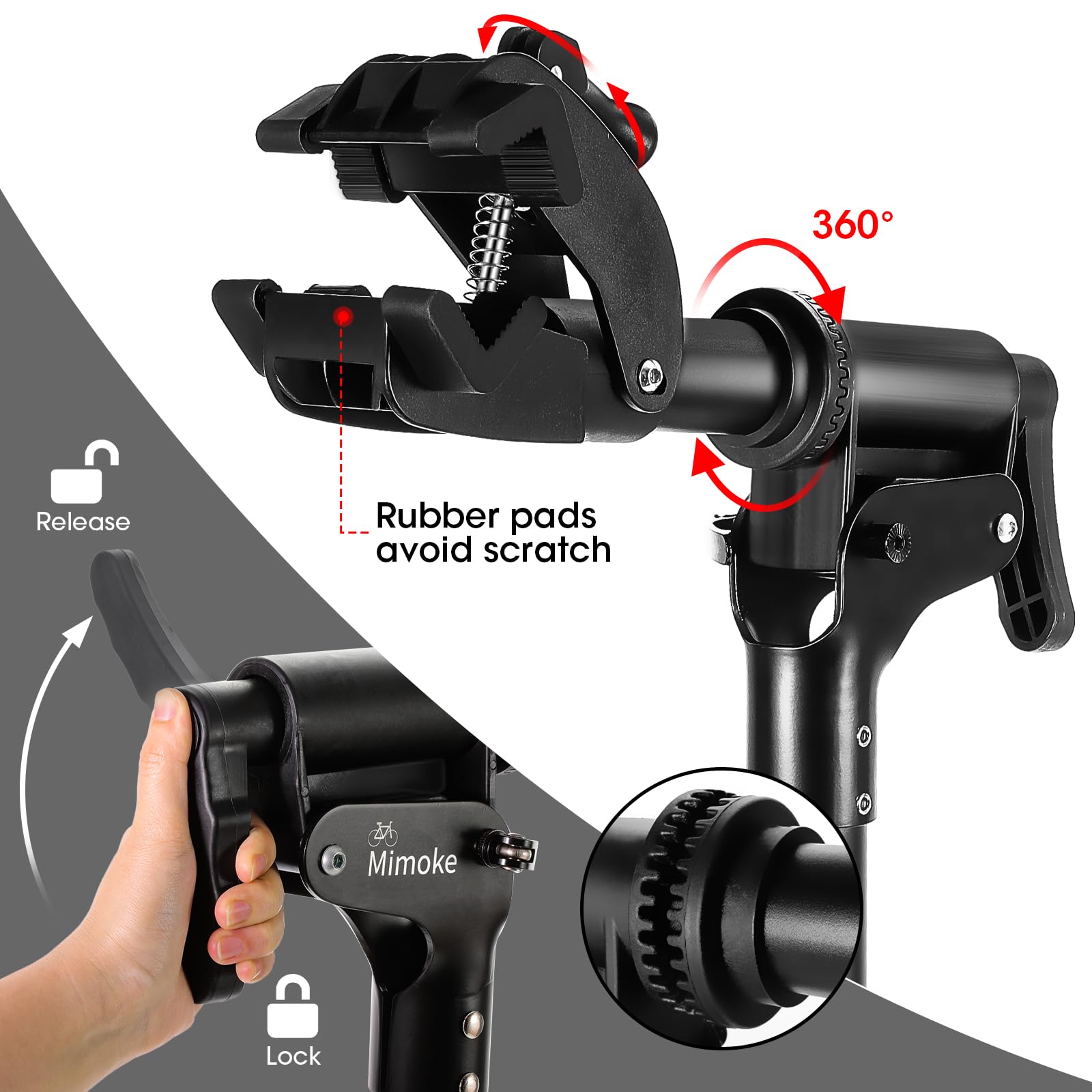 Mimoke Bicycle Repair Mount Wall Workbench Stand Bike Workstand Clamp Height Adjustable Home Maintenance Rack