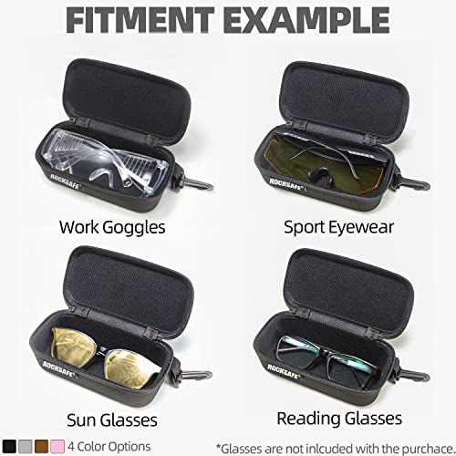 ROCKSAFE Safety Glasses Case, Large EVA Eyeware Protection Storage, with Reinforced Belt Clip [Pack of 2]