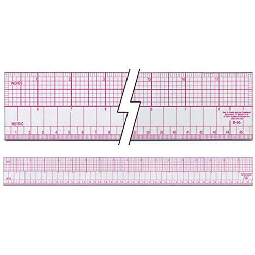 Westcott Beveled Graph Ruler, English/Metric, 2 x 18", Transparent (B-95)
