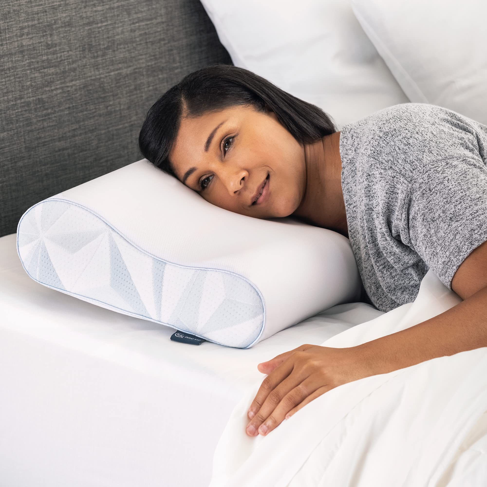 Serta Arctic 30x Cooling Oversized Contour Memory Foam Bed Pillow Powered by REACTEX, White