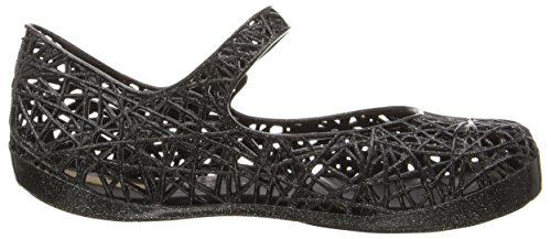 Mini Melissa Girl's Mini Campana Zig ZAG VI Mary Jane, Black Glitter, 8 M US Toddler