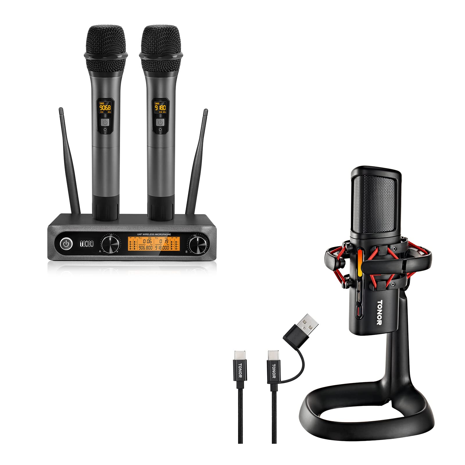 TONOR Wireless Microphone TW-820 and USB Microphone ORCA001