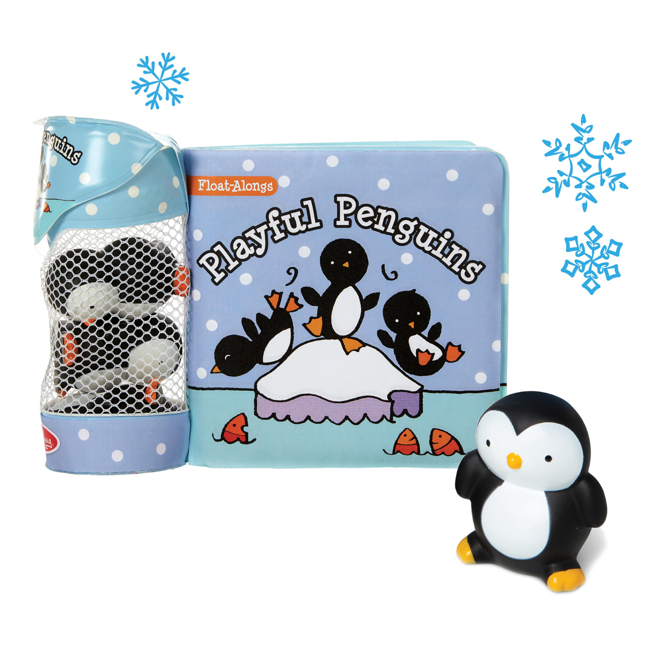 Melissa & Doug Childrenâ€s Book - Float-Alongs: Playful Penguins (Bath Book + 3 Floating Penguin Toys), Small, Multi