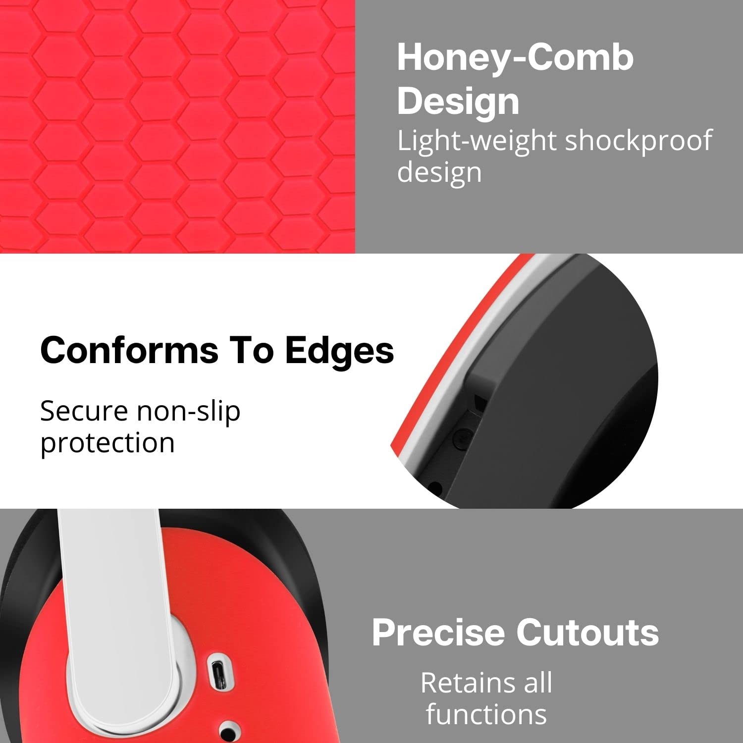TNP VR Cover for Oculus Quest 2 Cover - Red Silicone VR Cover for Oculus Quest 2 Protective Cover - Anti Scratch Dust Bump Oculus Protective Cover