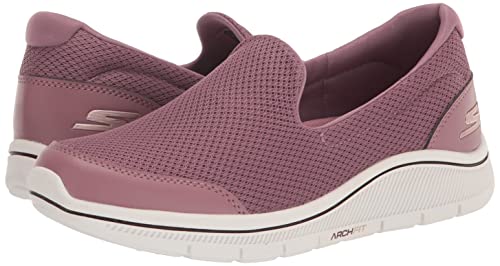 Skechers Women's Arch Walk Relaxed Fit Slip On Golf Shoe Sneaker, Mauve, 5.5