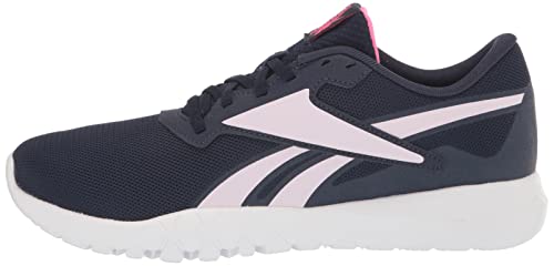 Reebok Women's Flexagon Energy 3.0 Cross Trainer, Vector Navy/Quartz Glow/Atomic Pink, 7.5