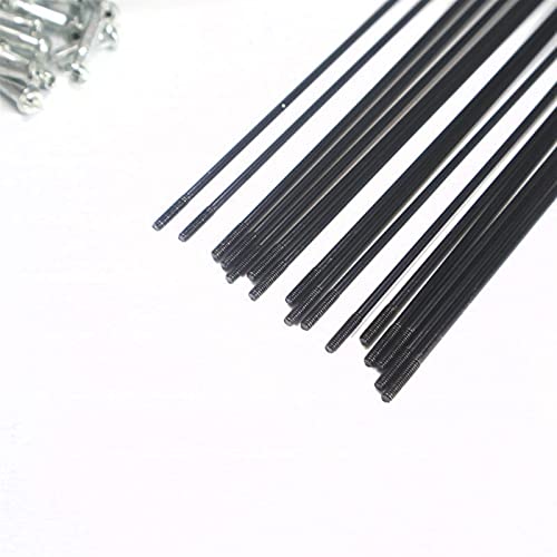 TRENDYBOY Bicycle Spokes, Mountain Cars 14G Wire Strip Car Round Spoke Stainless Steel Black Spoke 82mm-275mm (尺寸 : 255 mm, 属性 : 40Pcs)