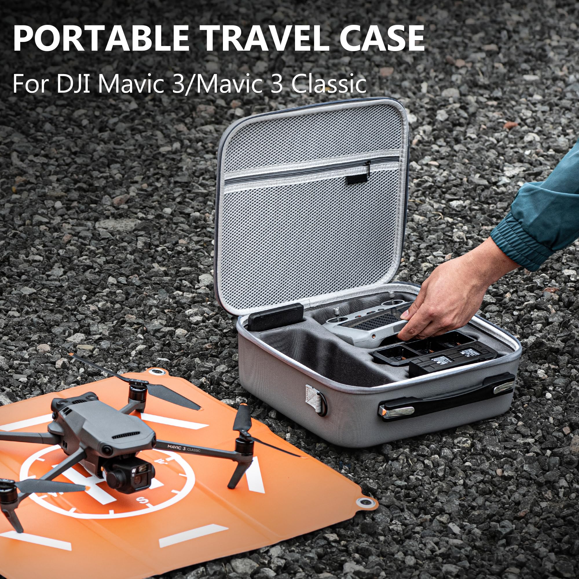 Tomat Mavic 3/Mavic 3 Classic Pro Carrying Case, Portable Travel Bag for DJI Mavic 3 Classic Accessories Compatible RC/RC-N1