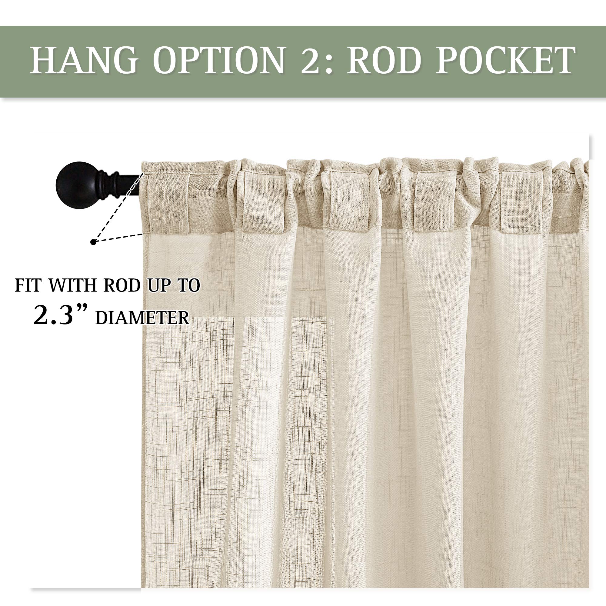 PONY DANCE Dark Grey Half Curtains for Windows - Faux Linen Look Curtains Back Tab Cafe Short Semi Sheer Beach Curtains for Bathroom Small Window Treatment Tier,Kitchen Curtains 36 inch Length,2 PCS