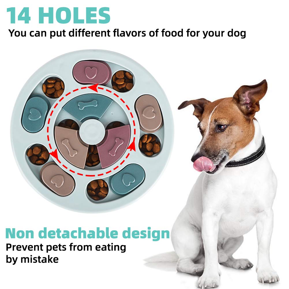 PUPTECK Dog Puzzle Toy - Interactive Training Toy Box - Creative Dog Smart Beginner, Advanced Treat Dispenser to Improve Dog's IQ, Non-Slip Slow Feeder for Puppy Dogs Boredom，Blue