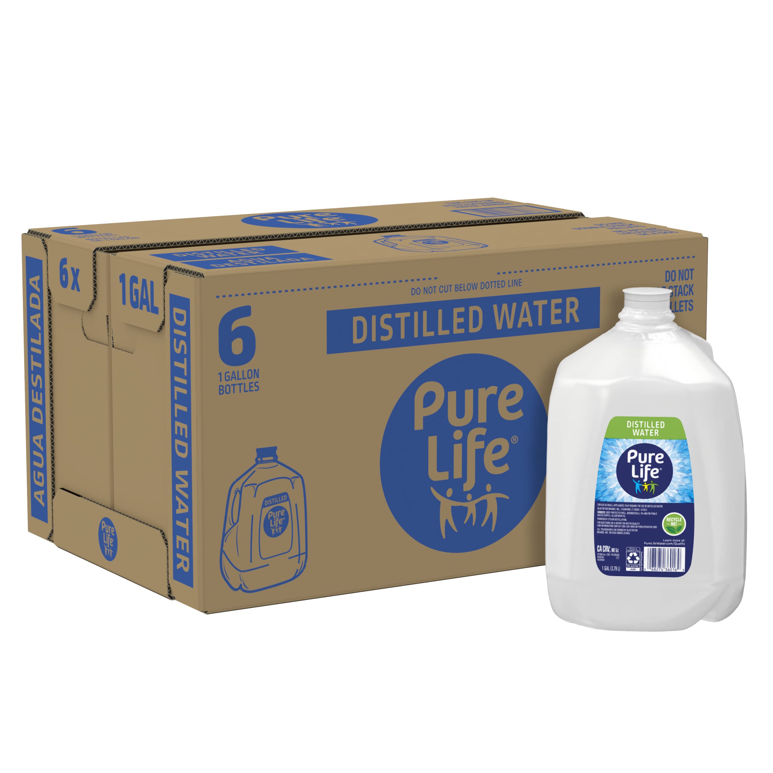 Pure Life Distilled Water (1 Gallon Bottles - 2 Cases of 6 (12 Gallons))