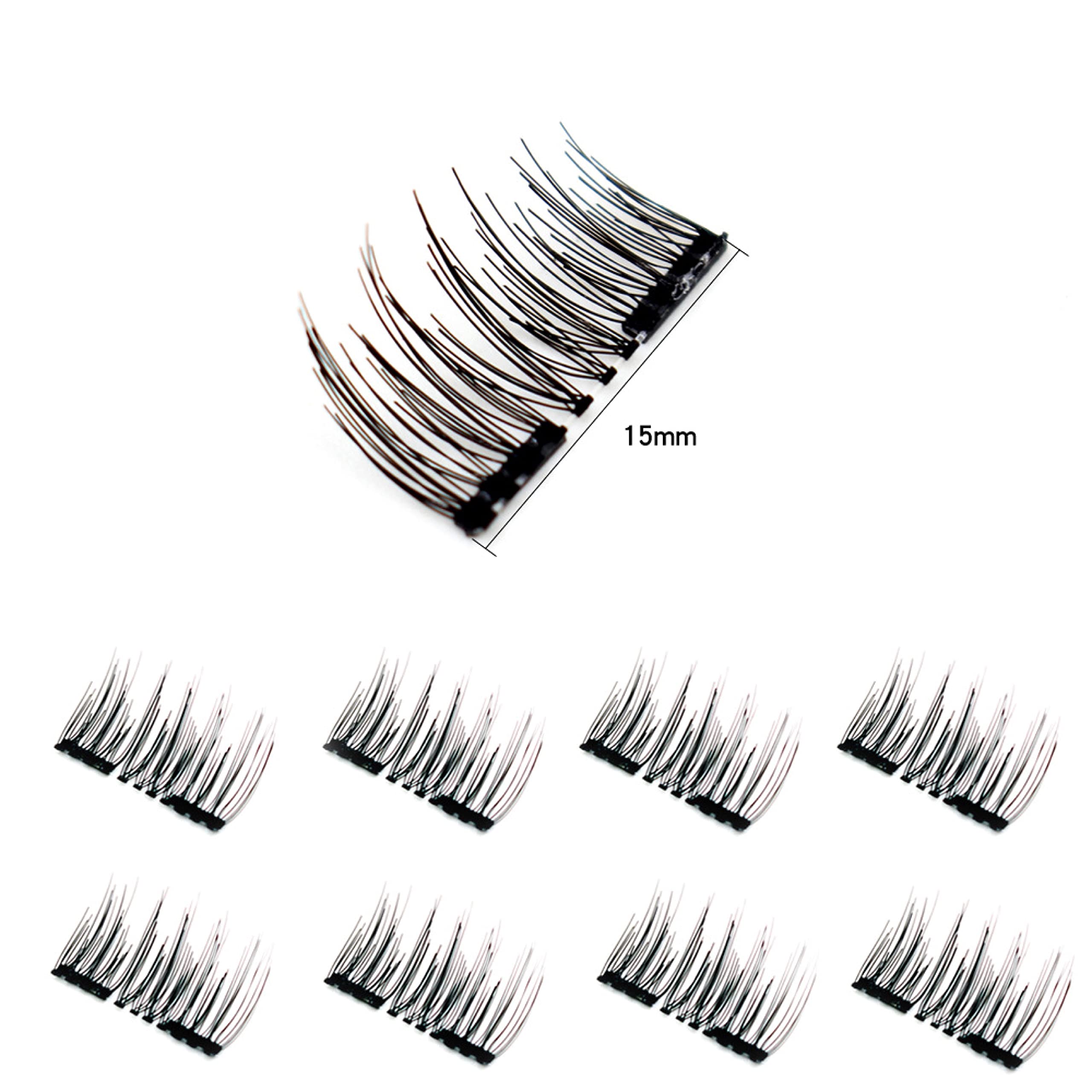 No Glue Dual Magnetic Eyelashes 0.2mm Ultra Thin Magnet Lightweight & Easy to Wear Best 3D Reusable Lashes Extensions (2 pairs with Tweezers) (black2)