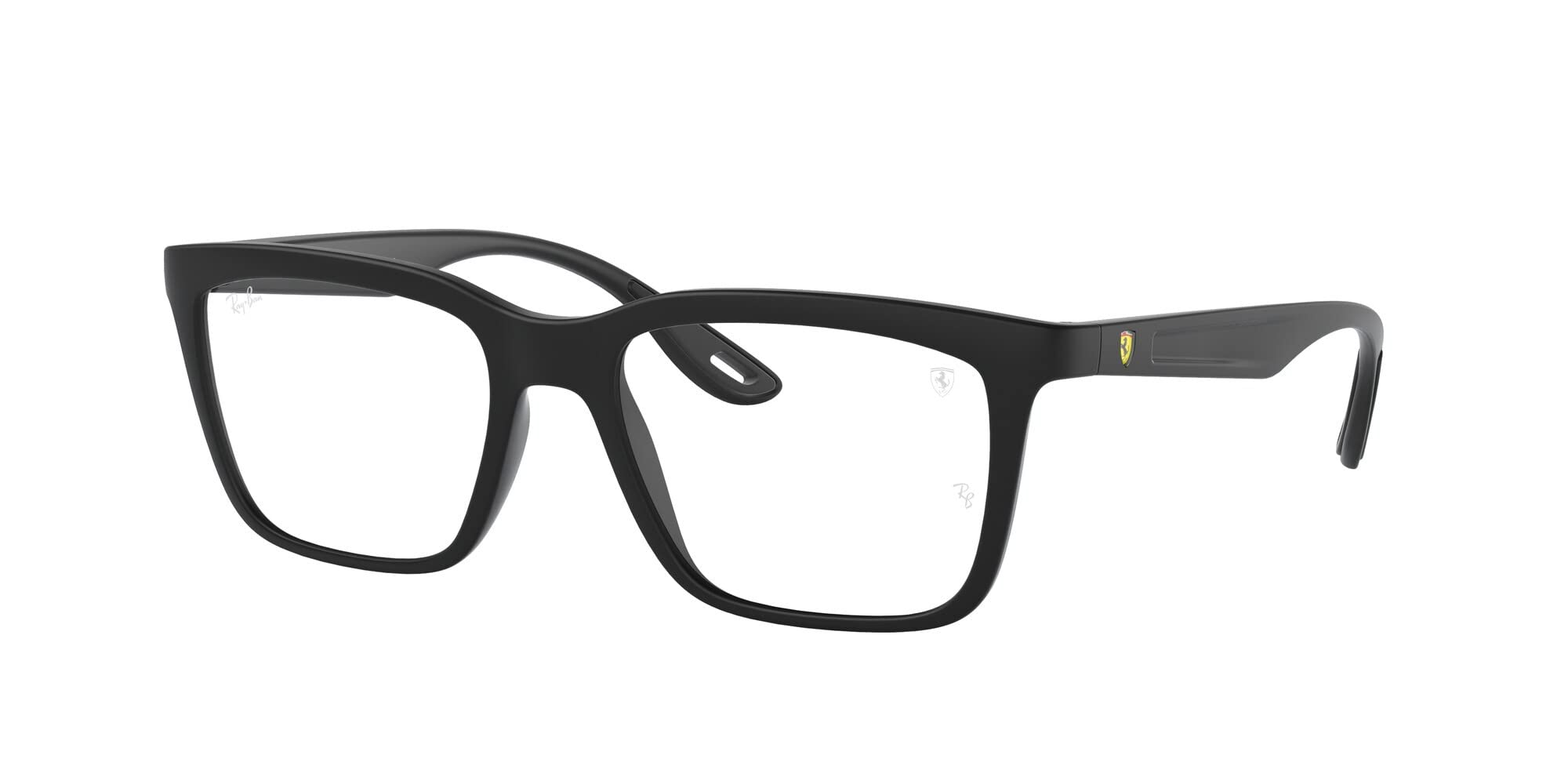 Ray-Ban Rx7192m Scuderia Ferrari Collection Rectangular Prescription Eyeglass Frames, Matte Black/Demo Lens, 53 mm