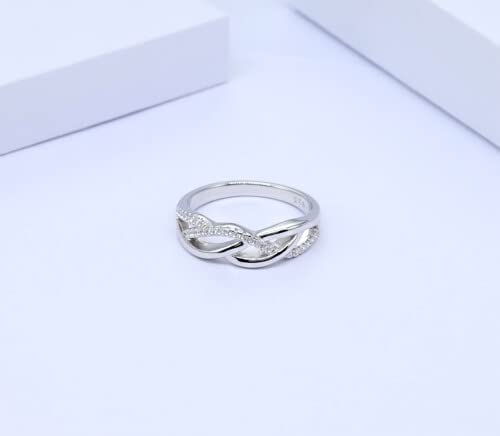 STARCHENIE Infinity Promise Celtic Knot Ring for Women 925 Sterling Silver Engagement Wedding Band Anniversary Jewelry Size7