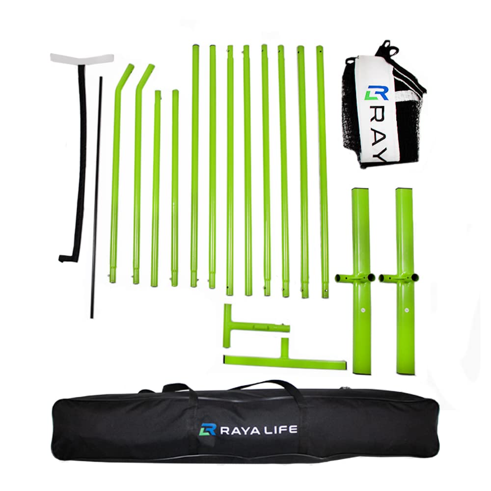 RayaLife Portable Pickleball Net & Badminton Net 2 in 1-22ft Width Standard Pickleball Net Size- Indoor & Outdoor Multi-Sport Pickleball Net β Weatherproof, Durable, Easy Assembly