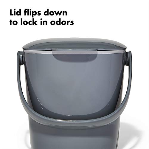 OXO Good Grips Easy-Clean Compost Bin, Charcoal - 0.75 GAL