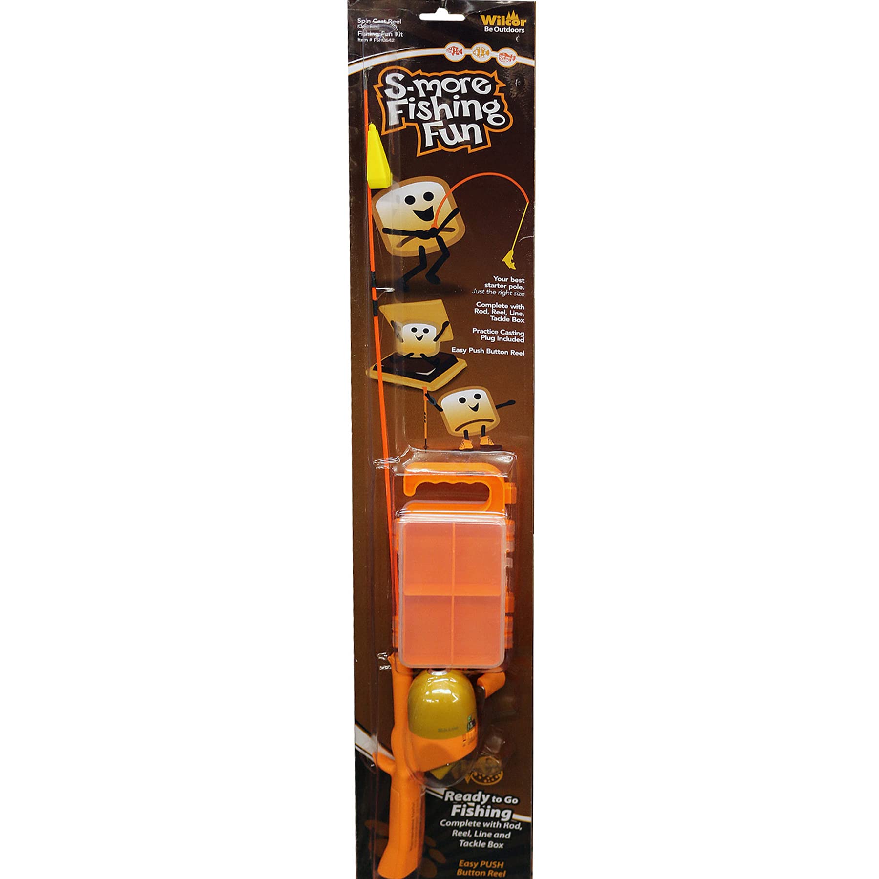 S-More Fishing Fun Kids Fishing Pole Kit Spin Cast Reel with Tackle Box