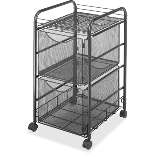 Safco Onyx Rolling File Cart with 2 File Drawers, Fits Letter-Size Hanging Folders, Durable Steel Construction