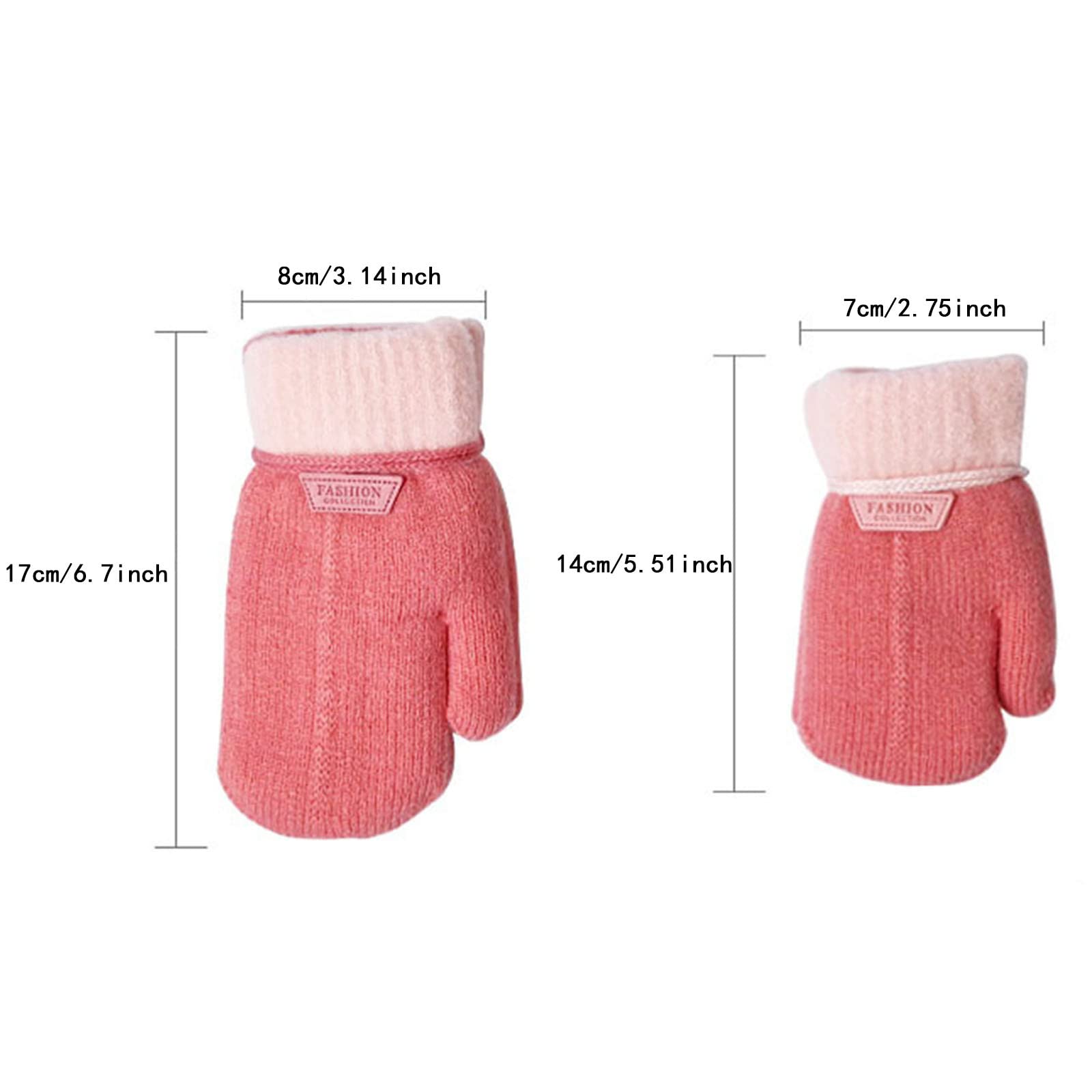 Toddler Gloves Winter Mittens for Baby Boys Girls, Kids Warm Fleece Lined Knit Mittens with String
