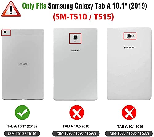 Rainbow Silicone Cute Case Compatible with Galaxy Tab A 10.1" 2019(T510/T515), Shockproof Case With Lanyard&Kickstand&Pendent