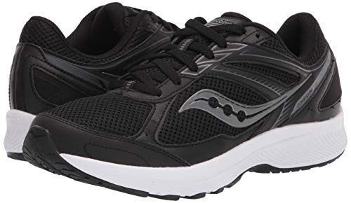 Saucony Men's Cohesion 14 Road Running Shoe, Black/White, 12