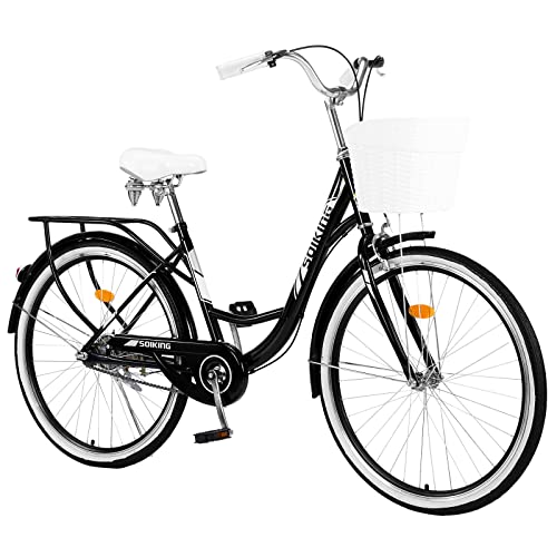 visdron Kids Bicycle 12 26-Inch Womens Comfort Bikes Beach Cruiser Bike Single Speed Bicycle Comfortable Bicycle Rear Wheel Hub Compatible with Motor