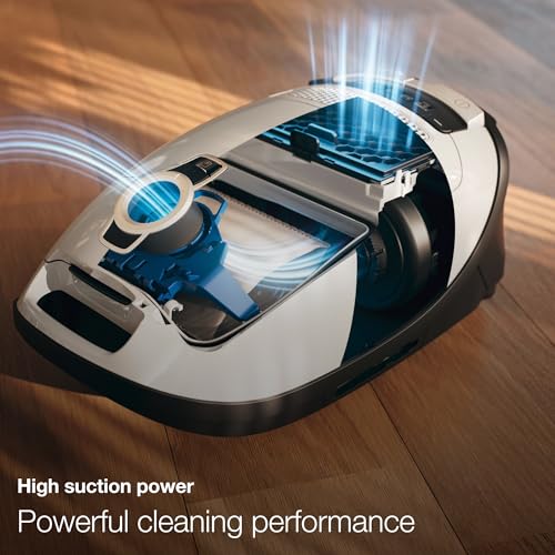 Miele Complete C3 Bagged Canister Vacuum Cleaner with Electrobrush Floorhead, Suitable for Carpets and Hard Floors, Marine Blue