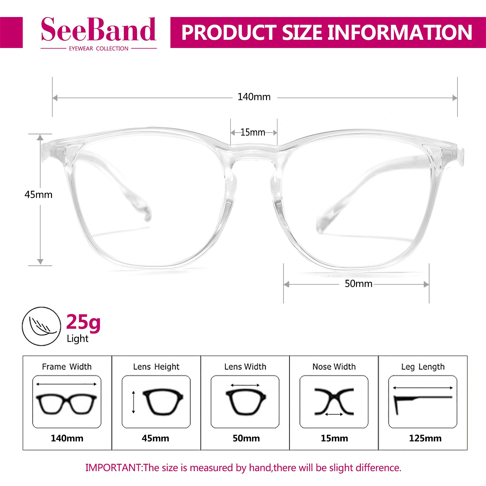 SeeBand Safety Glasses Anti Fog Round Clear Safety Goggles Scratch Resistant with Blue Light Blocking Glasses for Women Men (2 Pack Clear + Black)