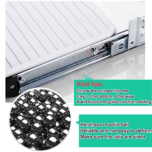 OM-PDD Slide Out Keyboard Tray Under Desk, Computer Keyboard Stand, Quiet and Smooth, Abs Material, Environmental Protection and Safety, Strong Load-Bearing, White/Black
