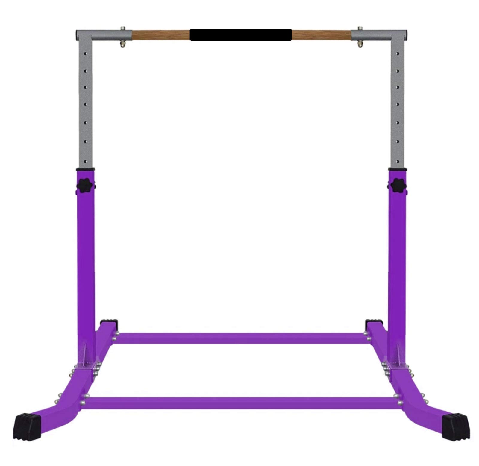 Pro-Gymnastics Gymnastics Kip Bar Horizontal Bar Professional Junior Gymnastic Training High Bar Asymmetric Bar 13 Level Height Adjustable Expandable 3 to 5 FT Cushioned Bar & Curved Legs (Purple)
