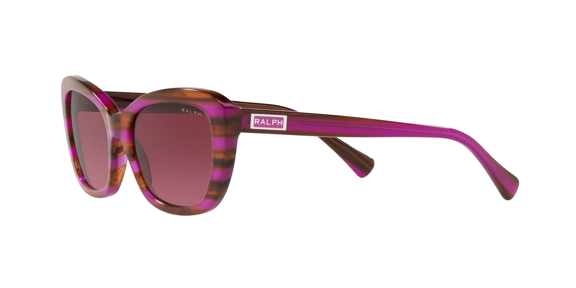 Ralph by Ralph Lauren Women's RA5264 Butterfly Sunglasses, Dark Havana Brown/Gradient Brown, 55 mm