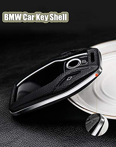 ontto Leather Key Fob Cover for 5 Series 7 Series 2018 Display LCD Remote Red